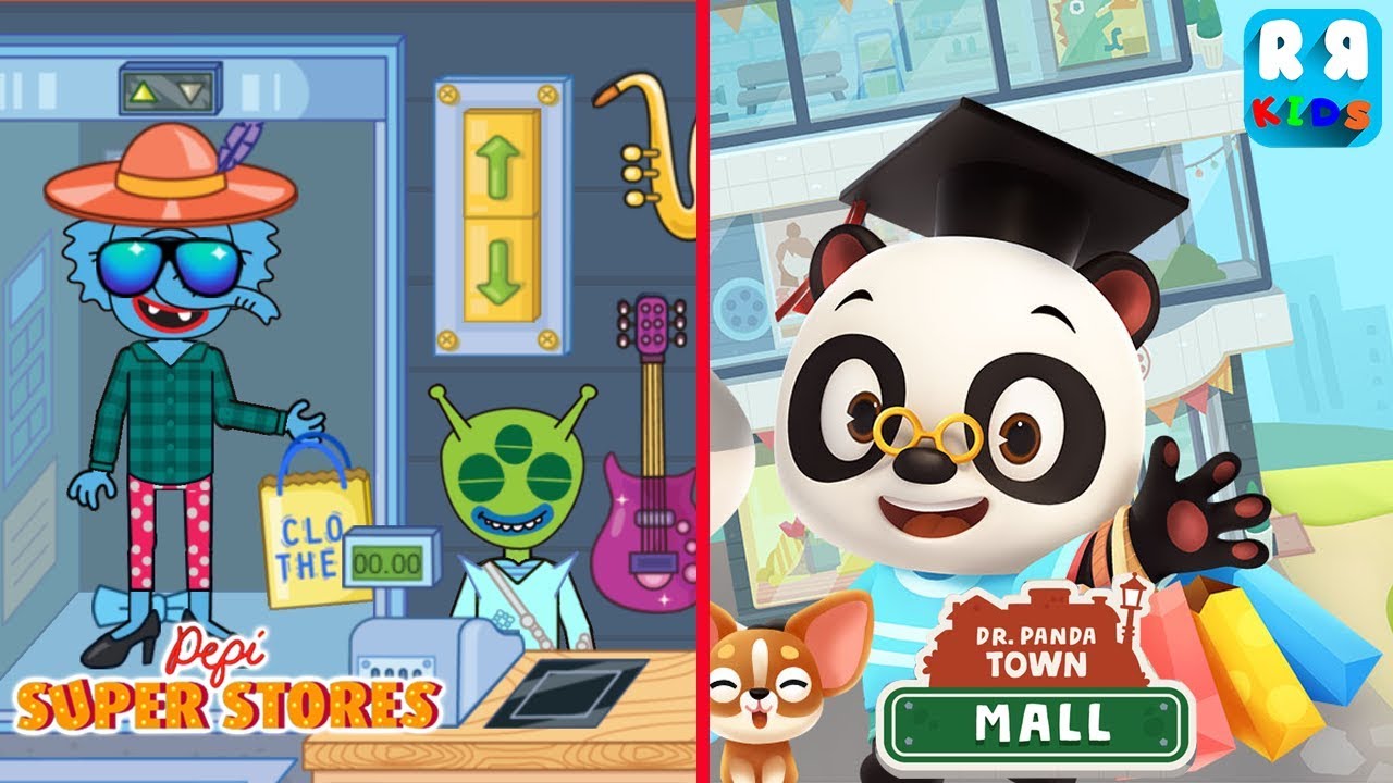 Dr. Panda Town Mall vs Pepi Super Stores Who The Best App for Kids ...