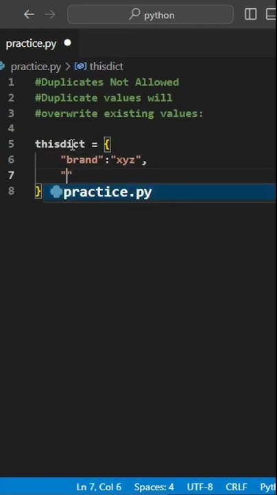 Duplicates Not Allowed Python Pythonprogramming Coding Pythoncoding Code Youtube