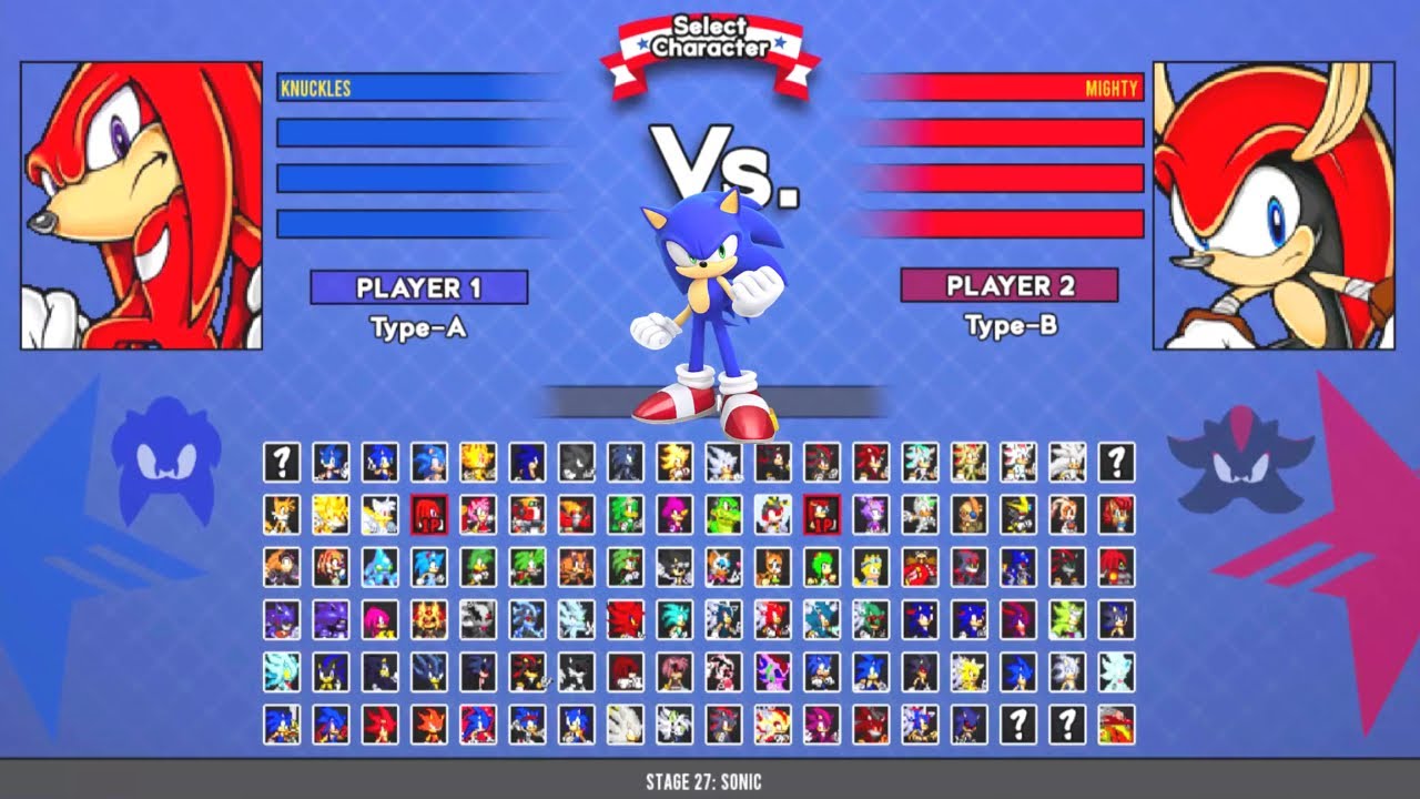 Knuckles VS Mighty I Sonic Mugen Battle HD - YouTube