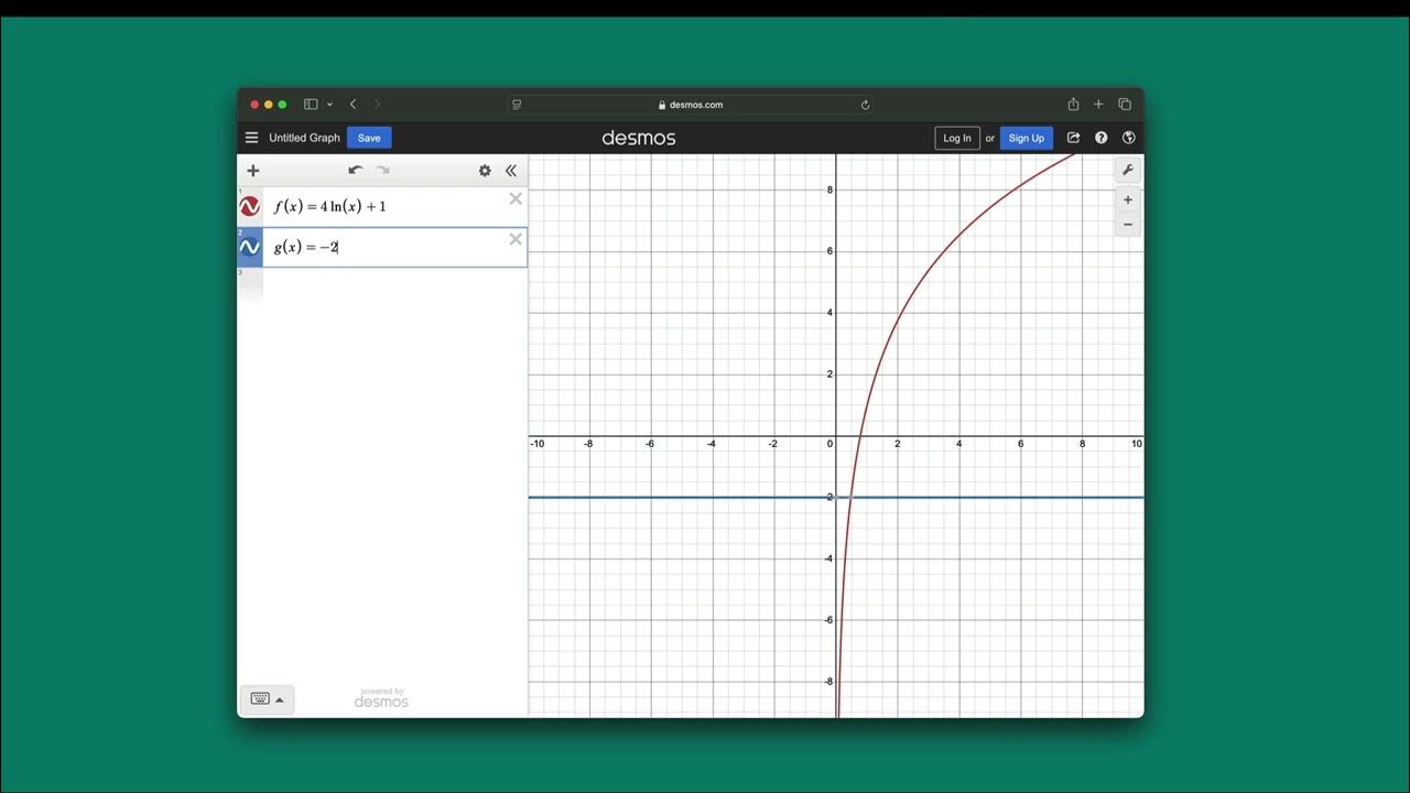 Using Desmos to Solve a Logarithmic Equations - YouTube