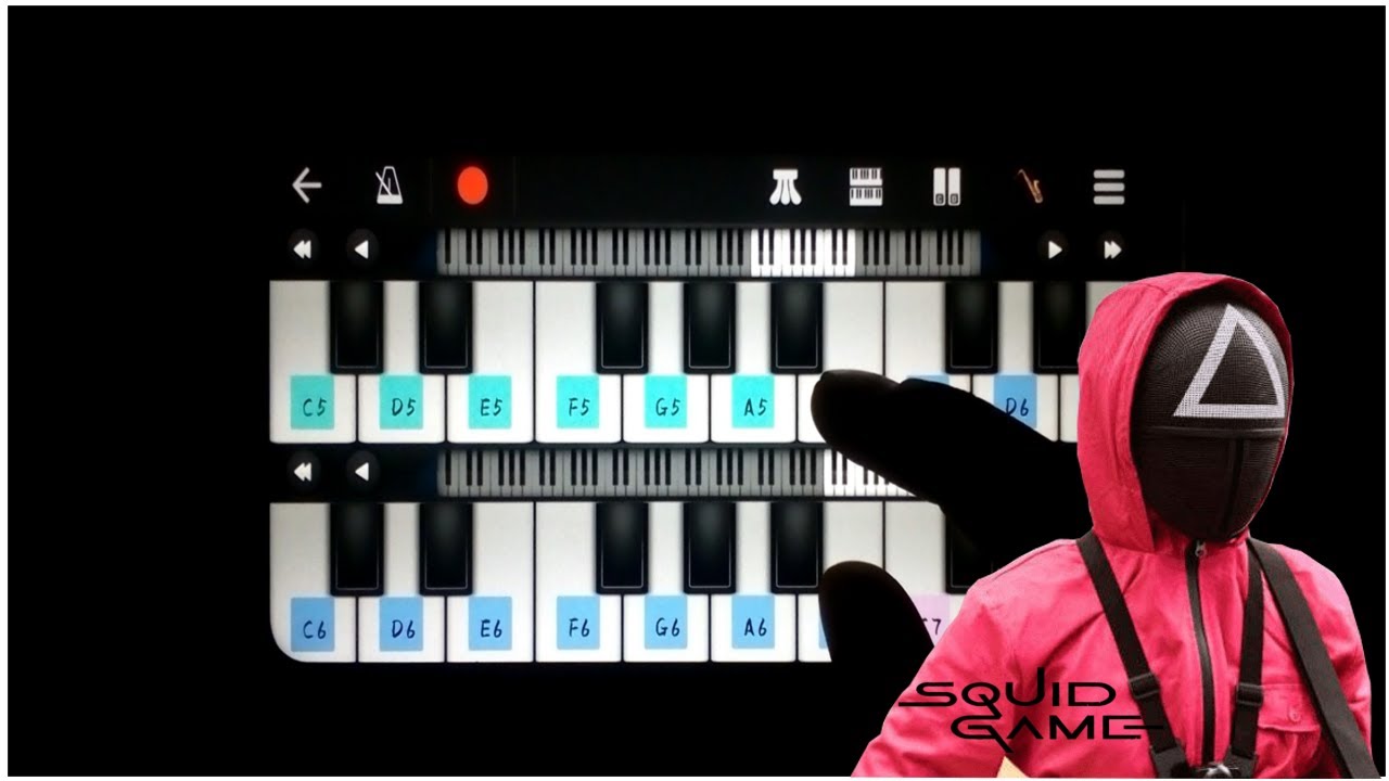 Squid game intro music walkband | Way Back Then | Piano+Drumpad ...