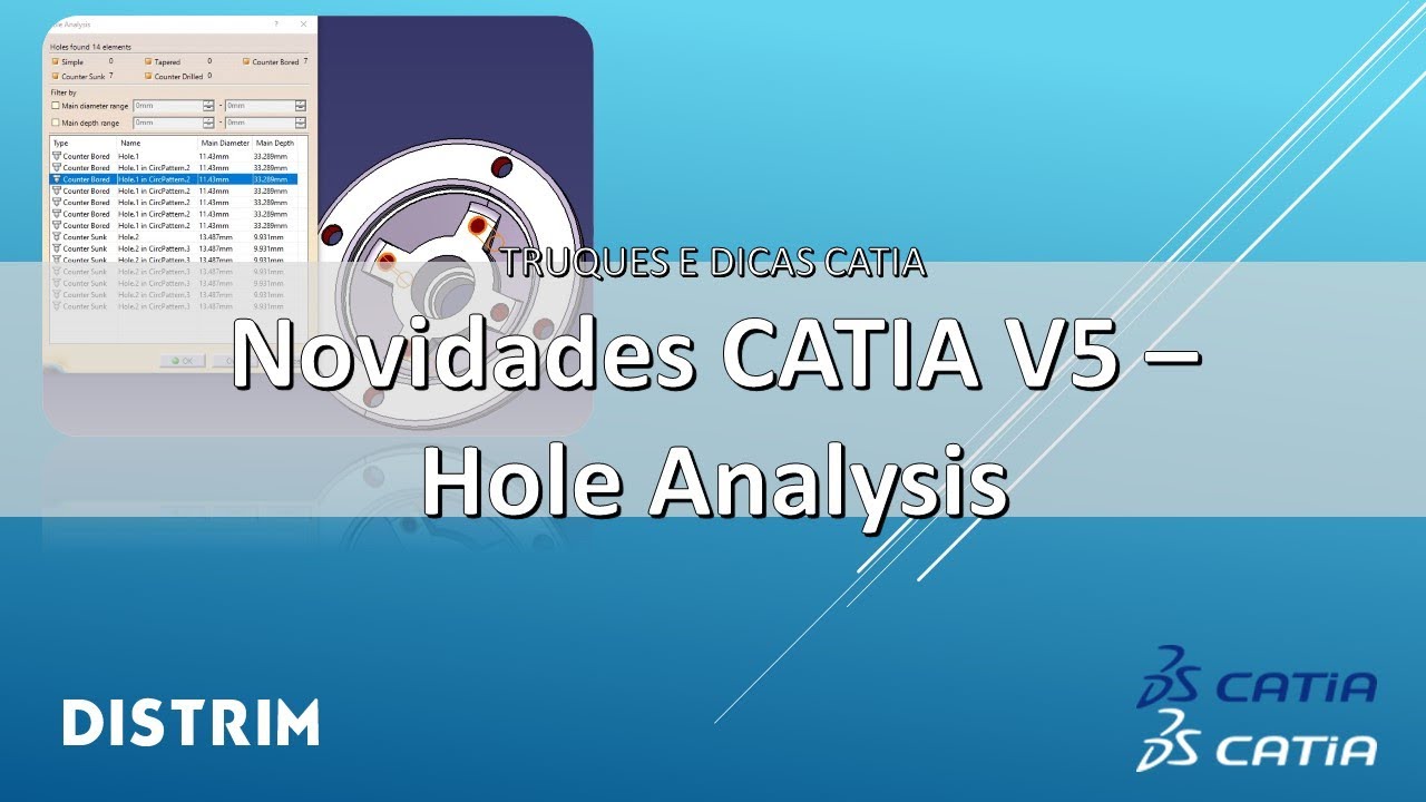 CATIA V5 - Hole Analysis - YouTube