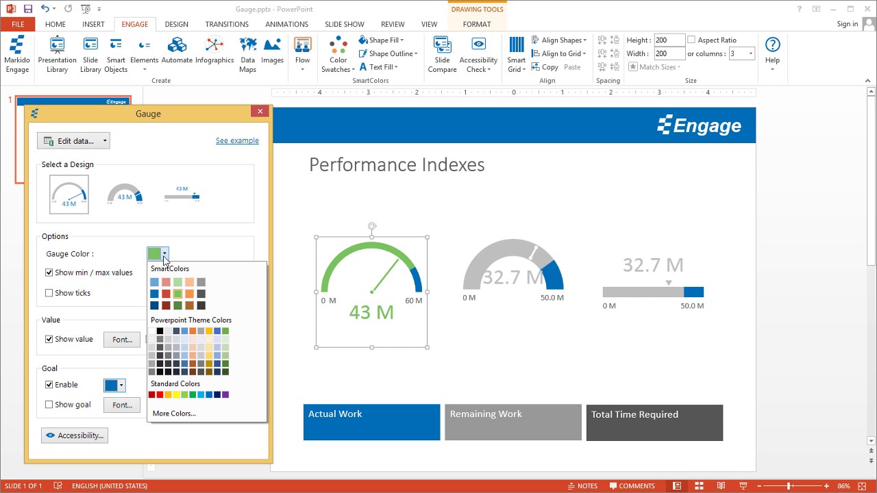 Create a Gauge using the Engage PowerPoint add-in - YouTube