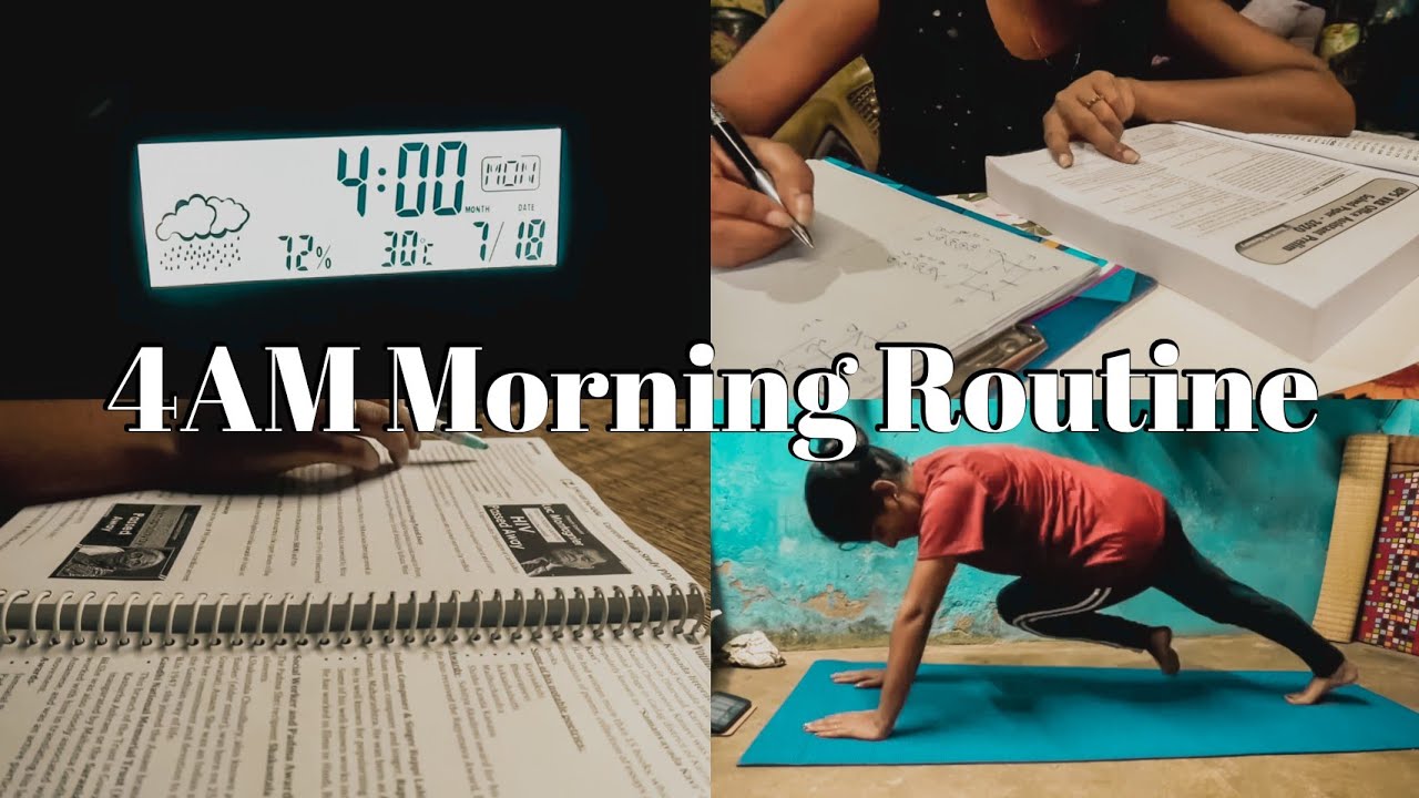 4AM Morning Routine ☀️ Productive study vlog IBPS RRB clerk preparation ...