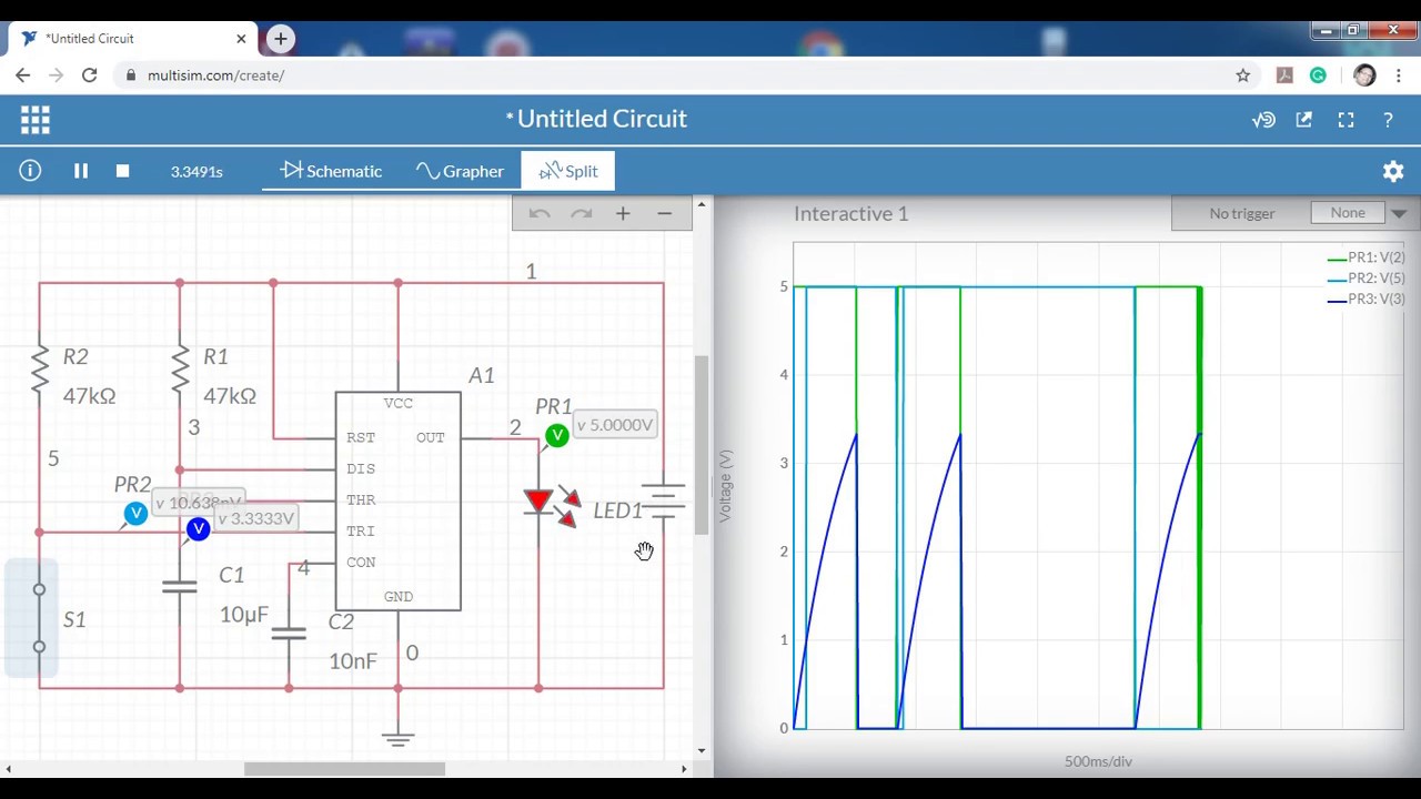 Simulating And Explaining 555 Timer Multivibrators Using Multisim Youtube