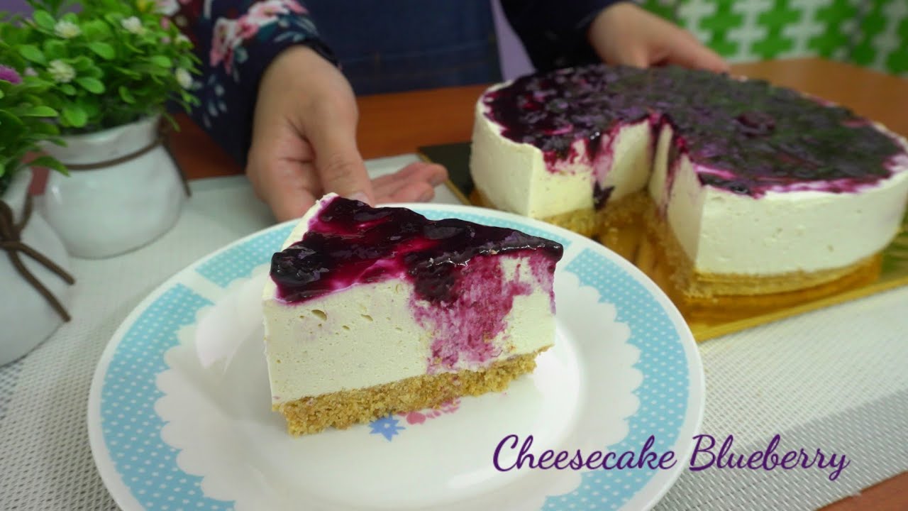 Resepi Cheesecake Blueberry Tanpa Bakar - YouTube