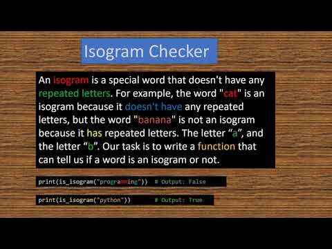 Isogram Detection in Python: Programming Exercise Solution - YouTube