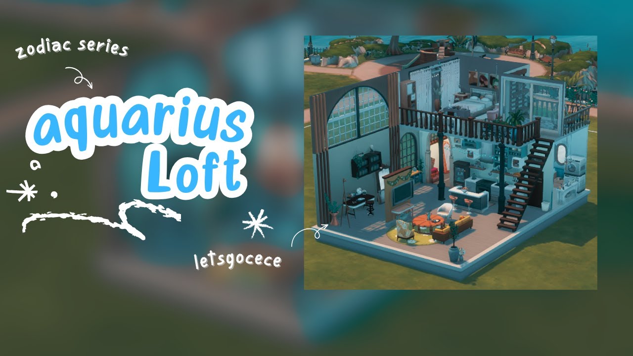 Eclectic Bohemian Aquarius Loft | Zodiac Build Series | SIMS 4 SPEED ...
