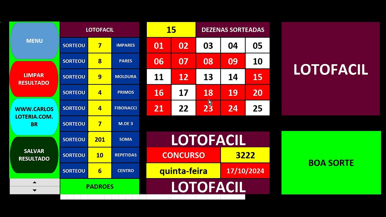 LOTOFACIL RESULTADO 3222 - YouTube