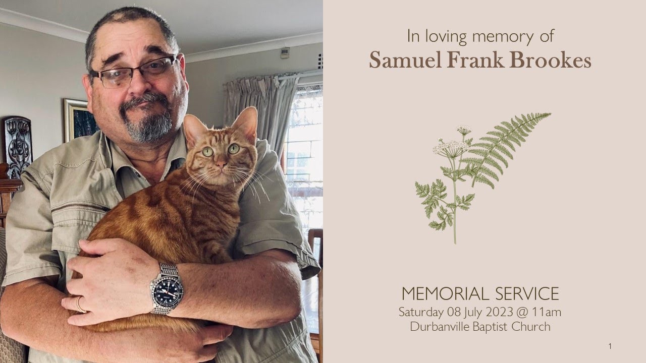 Samuel Frank Brookes: Memorial Service - YouTube