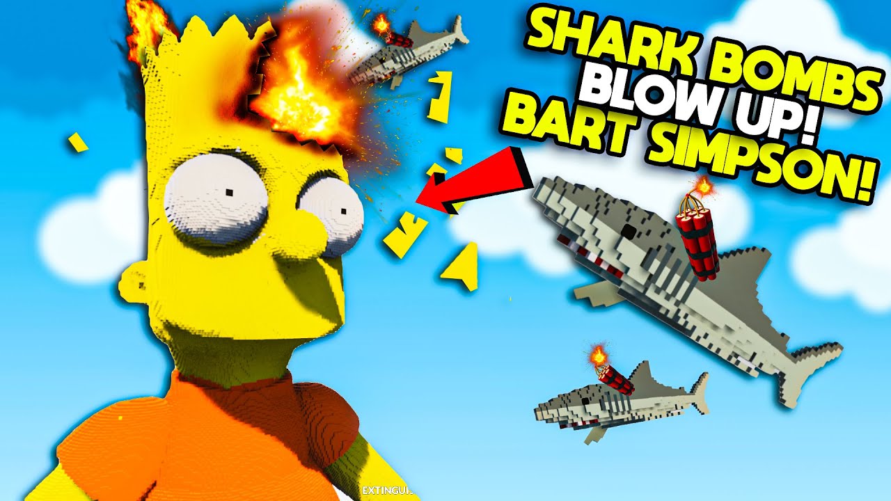 I BLOW UP Bart Simpson with SHARK BOMBS Teardown Mods - YouTube