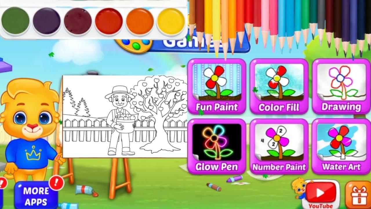 Coloring Games: Coloring Book, Painting, Glow Draw Video 11 - YouTube