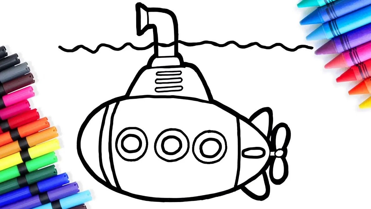 🚢 How To Draw A Submarine | Easy and Fun for Kids | Chiki Art - YouTube