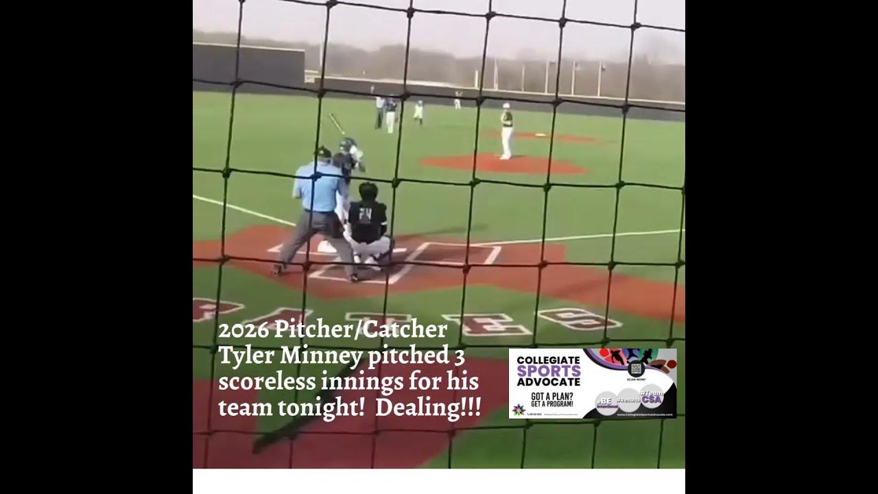2026 Pitcher/Catcher Tyler Minney pitched 3 scoreless innings for his team tonight! Dealing ...