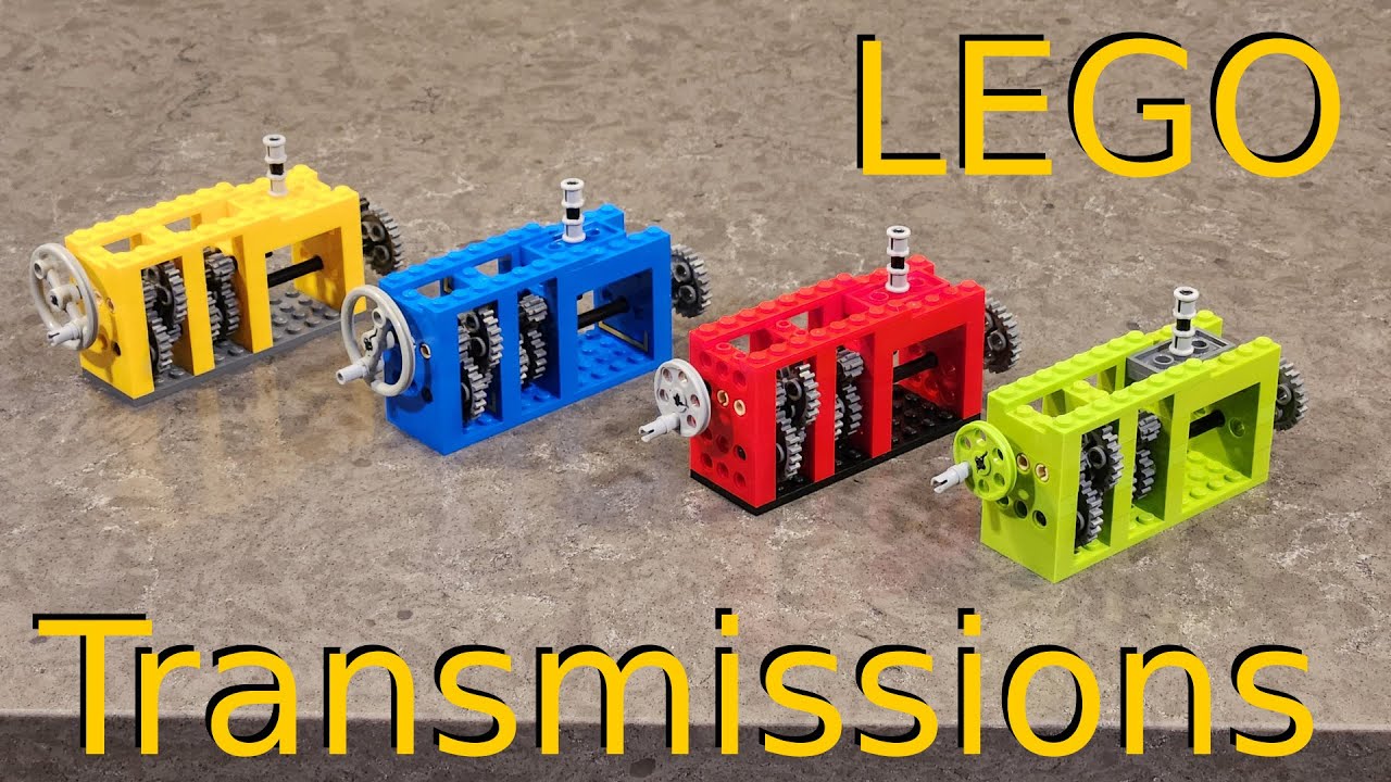 I built four Lego classic Expert Builder/Technics 2-speed transmissions ...