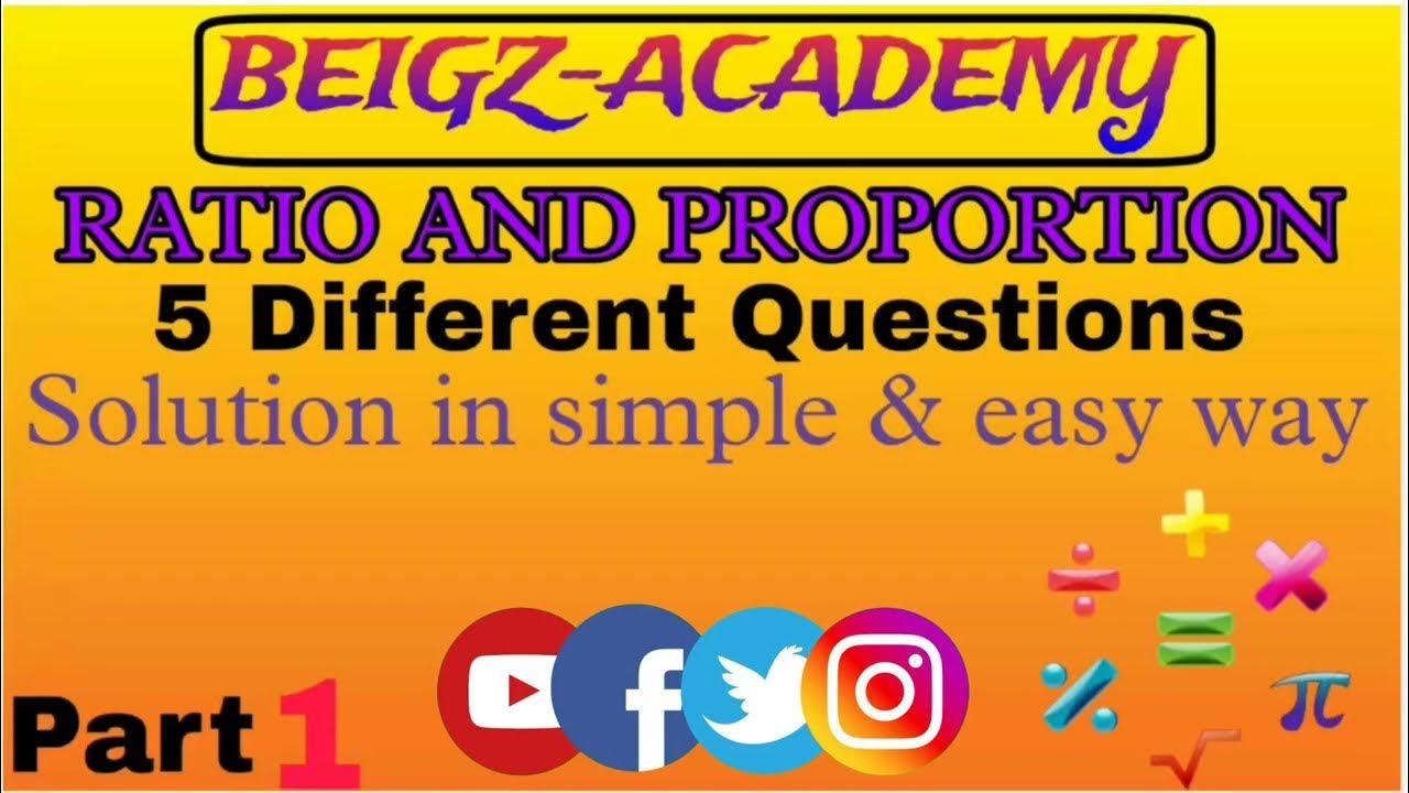 Ratio and proportion Part 1 | ratio and proportion tricks - YouTube