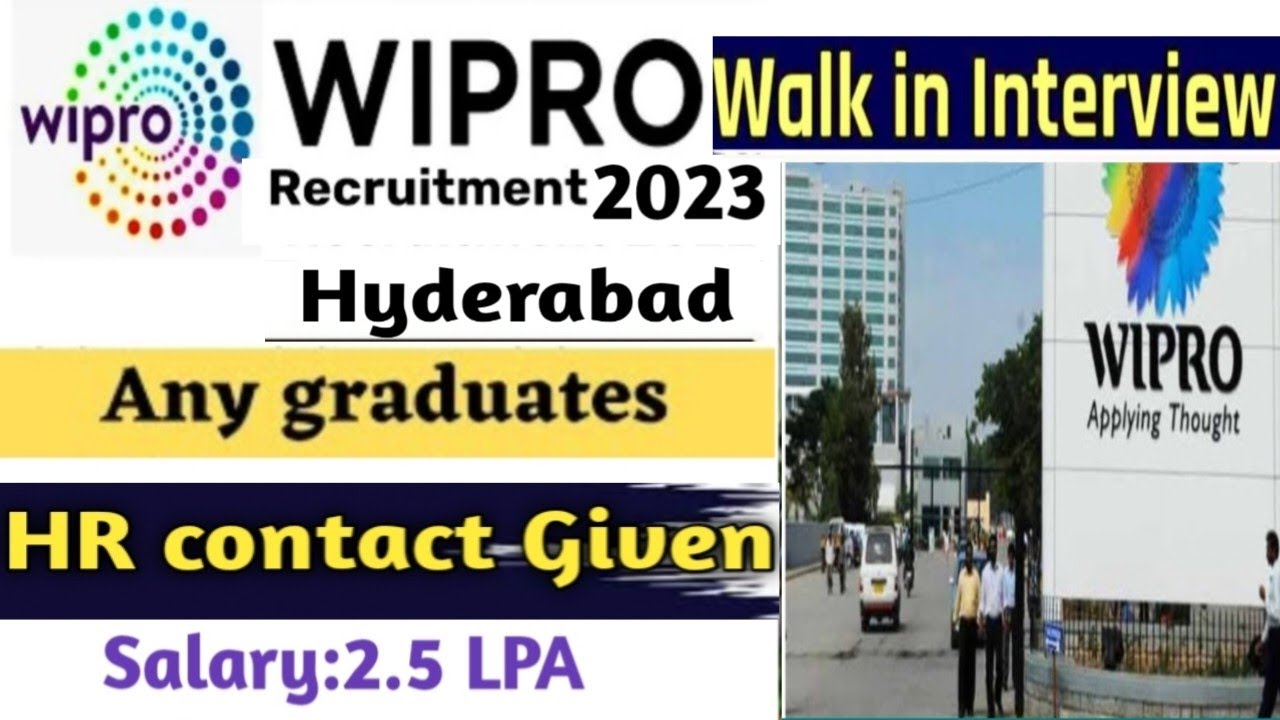 Latest walk in interview Wipro campus Hyderabad/Any Degree/20,000 ...