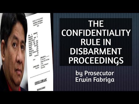 THE CONFIDENTIALITY RULE IN DISBARMENT PROCEEDINGS - YouTube
