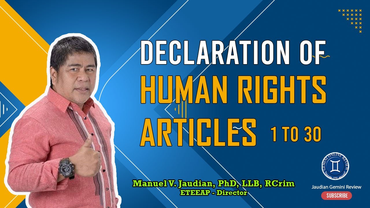 Declaration of Human Rights Articles 1 to 30 - YouTube