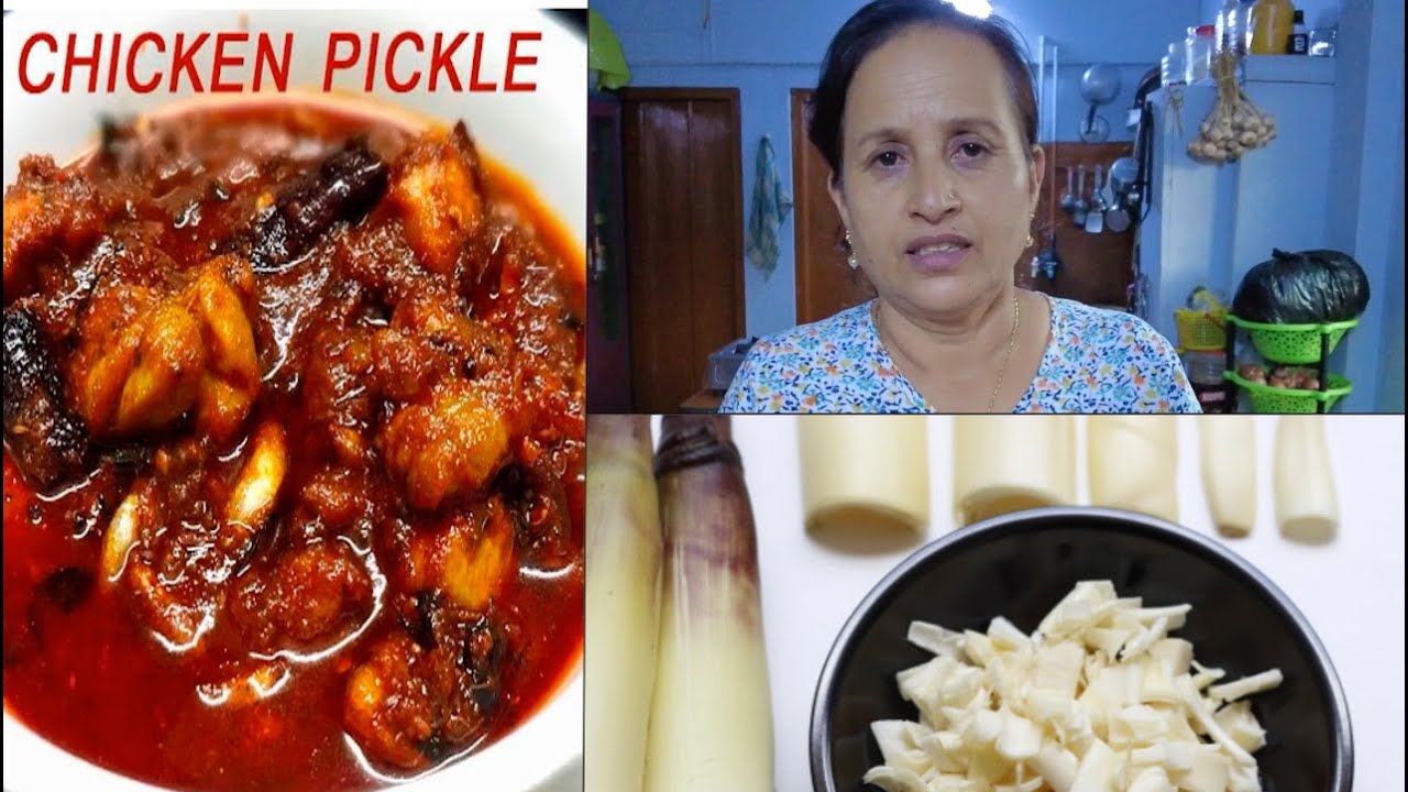 Making Chicken Achar and Bamboo Achar | Home make Chicken Pickle ...