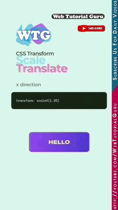 Complete Css Translate Property Tutorial In 15 Sec Css Skew Webtutorialguru Shorts 