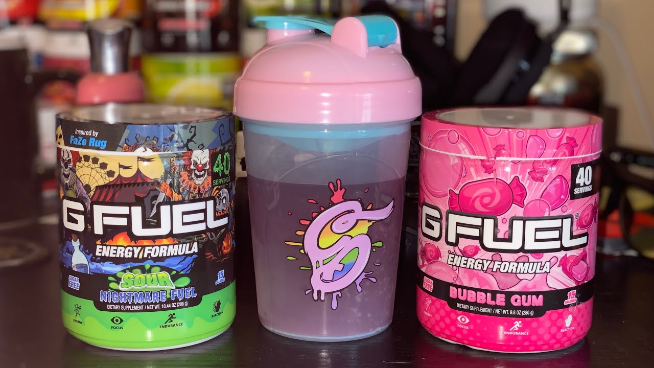 GFUEL MIX REVIEW (SOUR BLUE CHUG RUG + BUBBLE GUM) - YouTube