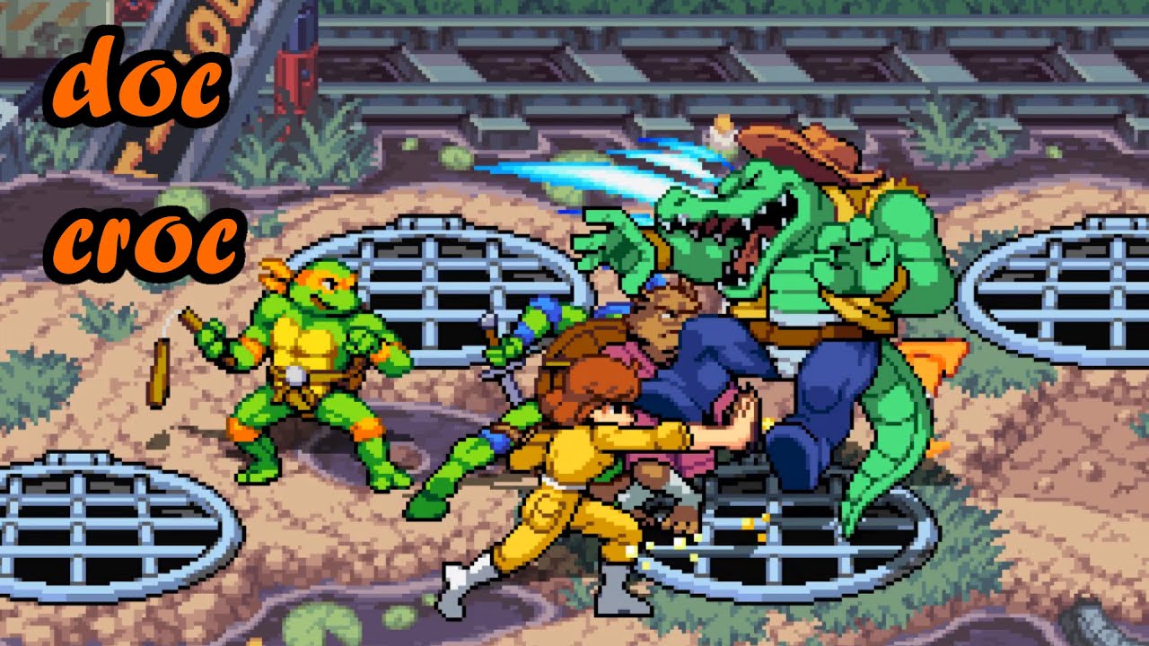 doc croc 🥼🐊 tmnt shredder's revenge 4 player highlights - YouTube