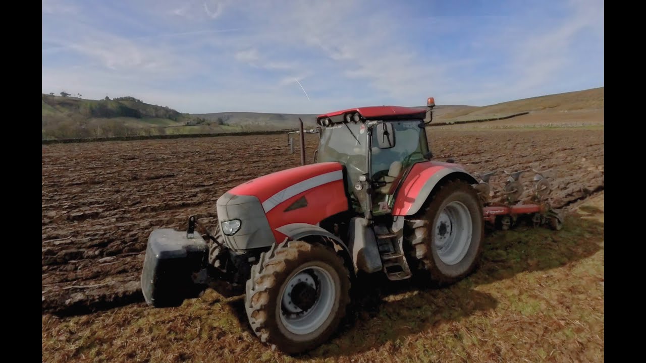 Ploughing to reseed at Grange Farm - YouTube