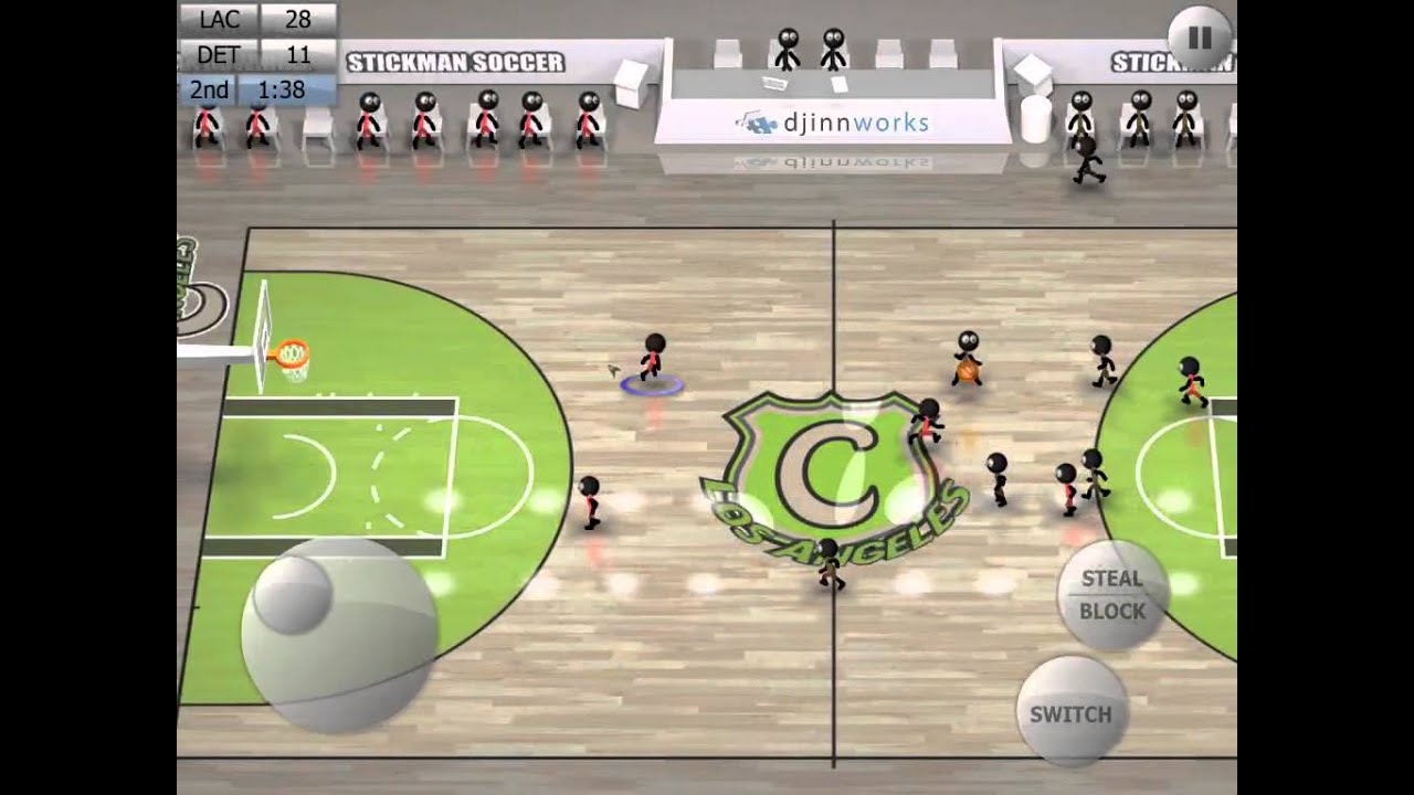 [Stickman Basketball] Long jump with slam dunk - YouTube