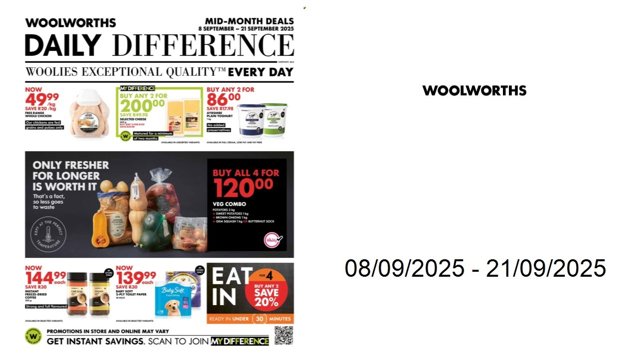 Woolworths specials - Daily Difference - 08/09/2025 - 21/09/2025 - YouTube