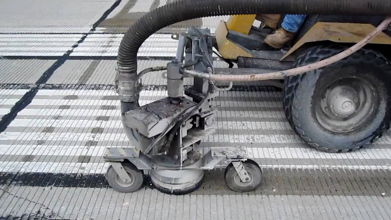 UHP Waterblasting Pavement Marking Removal - YouTube