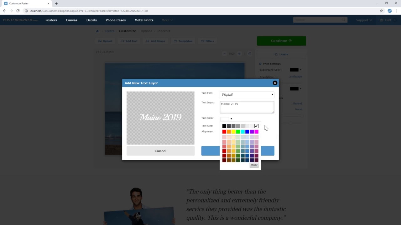 How To Add Text To Custom Poster - YouTube