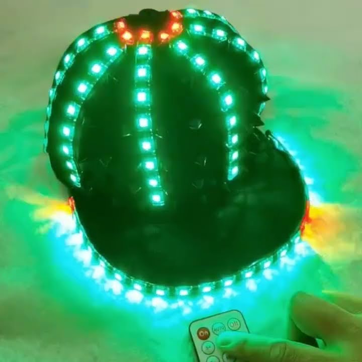 Woman Men LED Light Up Flashing Sequin Jazz Hat Cap Bow Tie Glow Rave ...