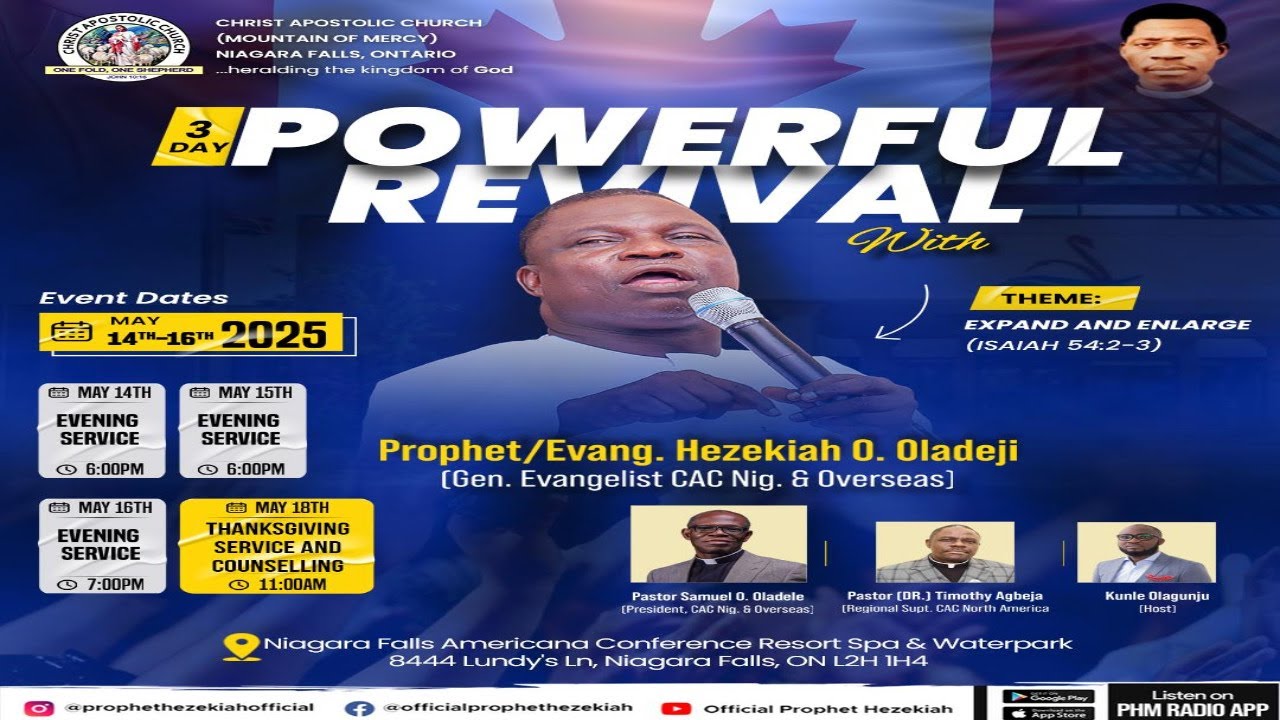 CAC GENERAL EVANGELIST MINISTERING LIVE AT 3 DAYS POWERFUL REVIVAL IN CANADA|| DAY TWO - YouTube