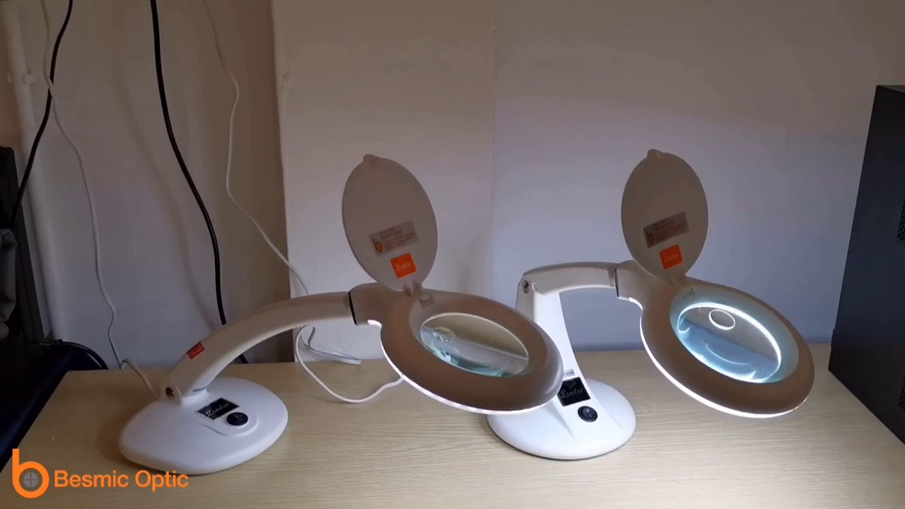 Everlite - Table Magnifier Lamp 4" LED/Fluorescence - YouTube