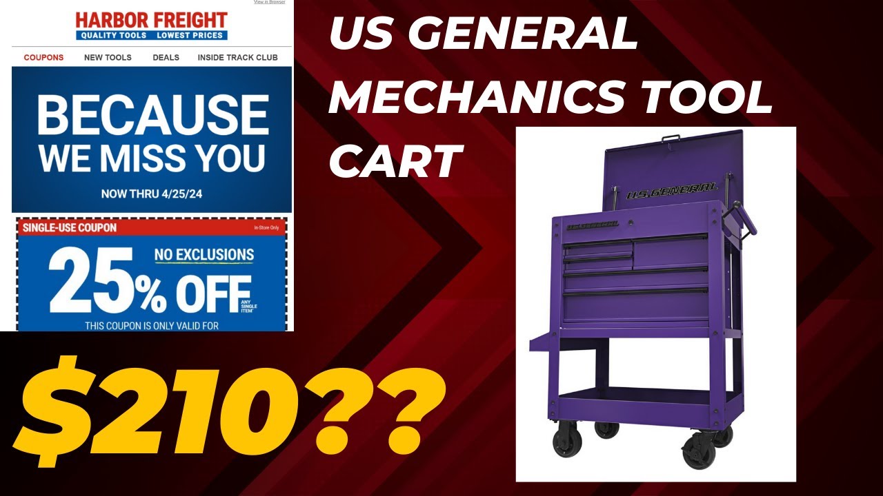 US General Mechanics Tool Cart | Harbor Freight Best Tool - YouTube