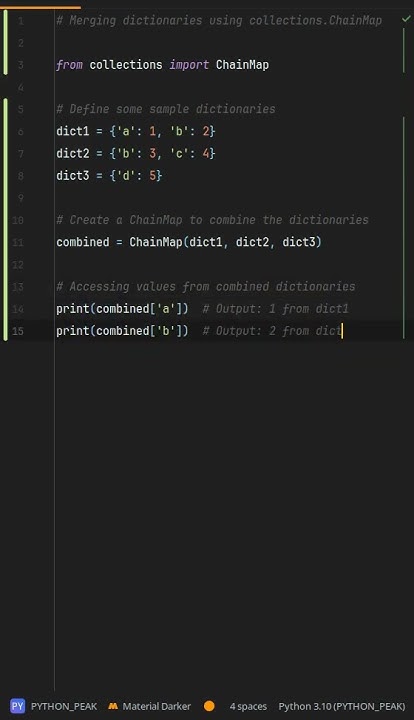 How does collections.ChainMap simplify merging dictionaries? Merging ...