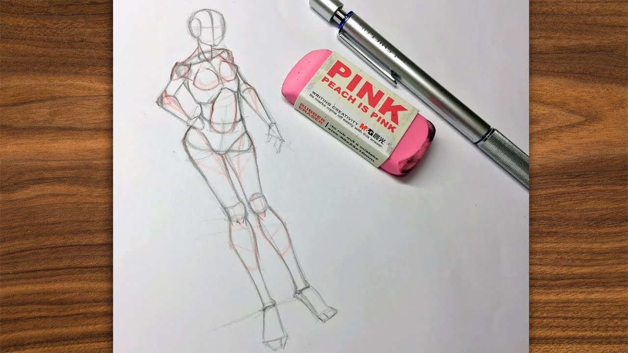 Tutorial drawing anime Full body for beginners (ANATOMY) | LESSON 6 ...