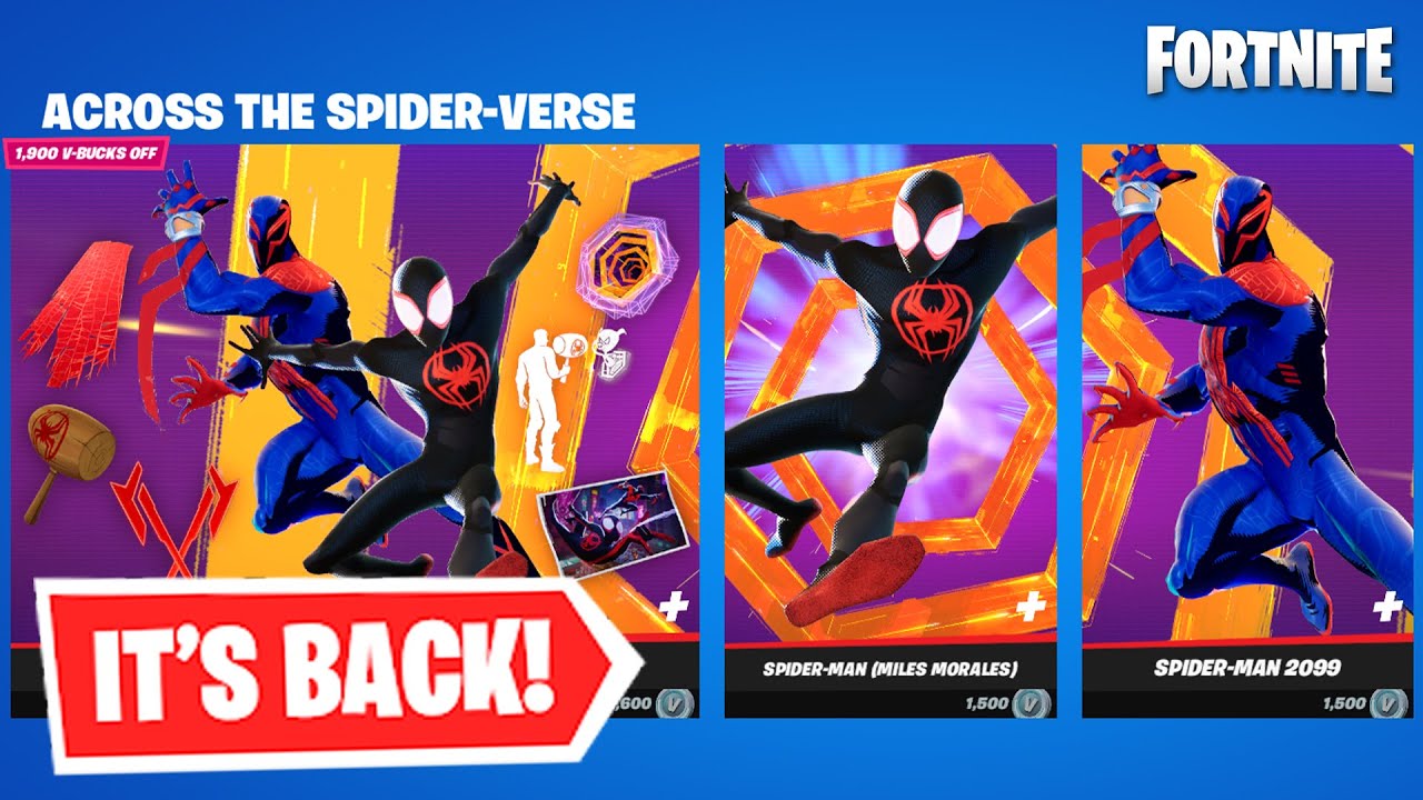 AWESOME Fortnite Item Shop: Spider-Man Across The Spider-Verse Bundle ...