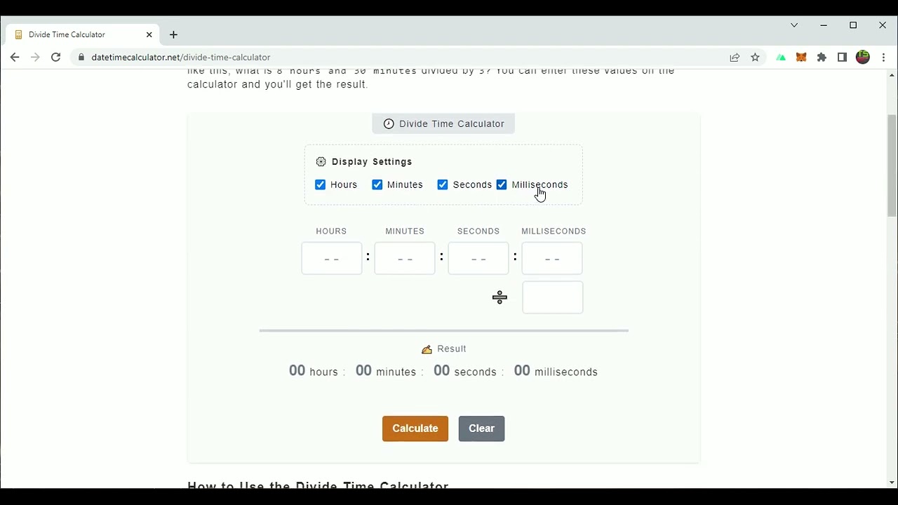 Divide Time Calculator YouTube