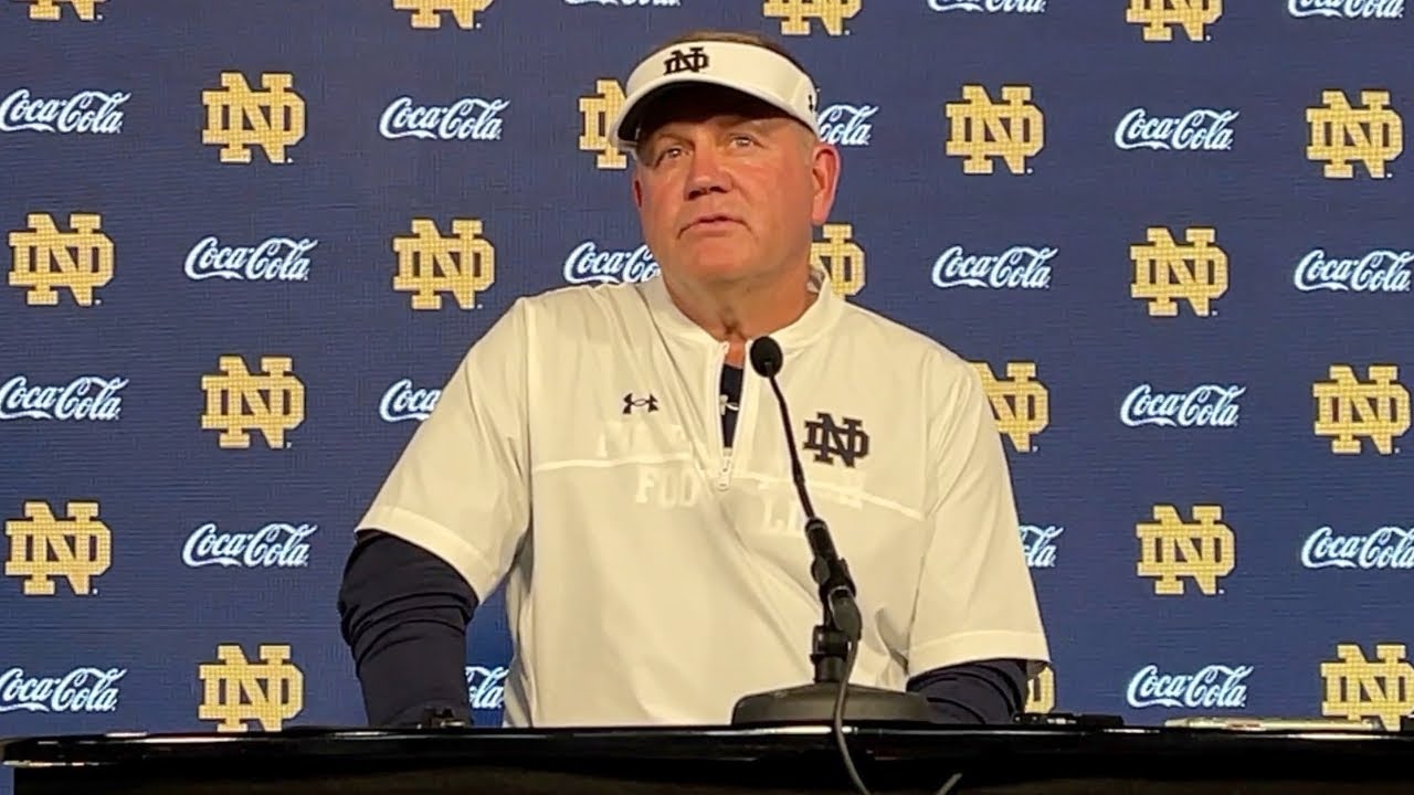 Brian Kelly: Irish Fall Practice #1 in the Books - YouTube
