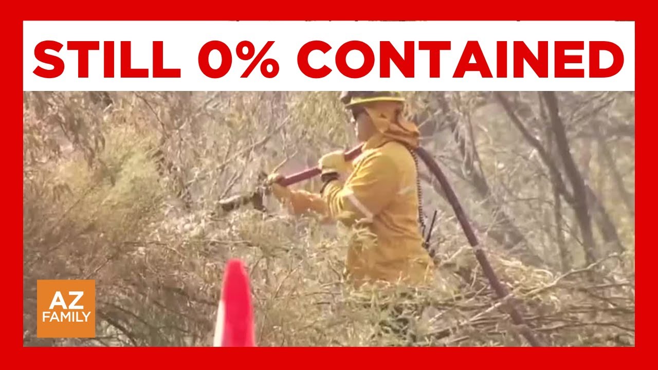 Forward progress stopped on Monarch Fire near Wickenburg - YouTube