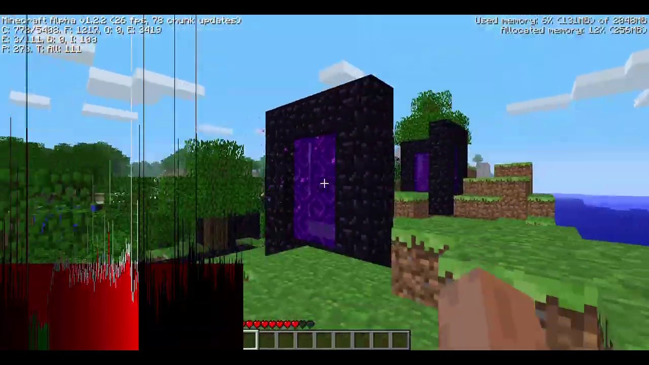 Minecraft Alpha V1.2.2a Nether Portal Glitch (press ctrl+f4) - YouTube