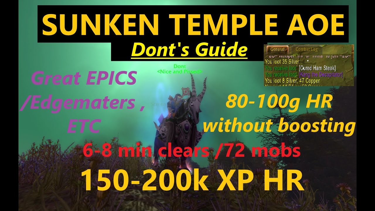 AOE Mage Sunken Temple (ST) 54-60 Xp Farm 6-8 min Clear - YouTube