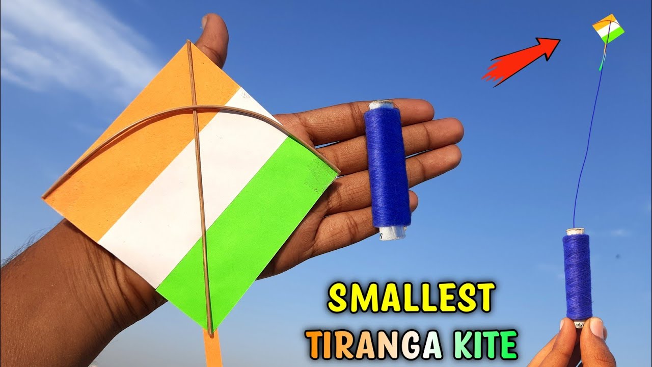 SMALLEST Paper tiranga kite | Flying Paper kite | patangbazi | how to ...