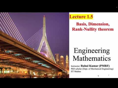 GATE-NPTEL | Engineering Mathematics | Mechanical | Linear Algebra | Rank Nullity | Lecture 1.5 ...