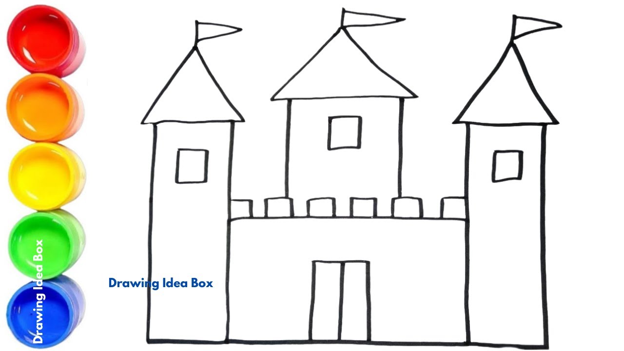 Drawing a Castle 🏰 | Fun and Easy Tutorial with Castle Fort Drawing ...