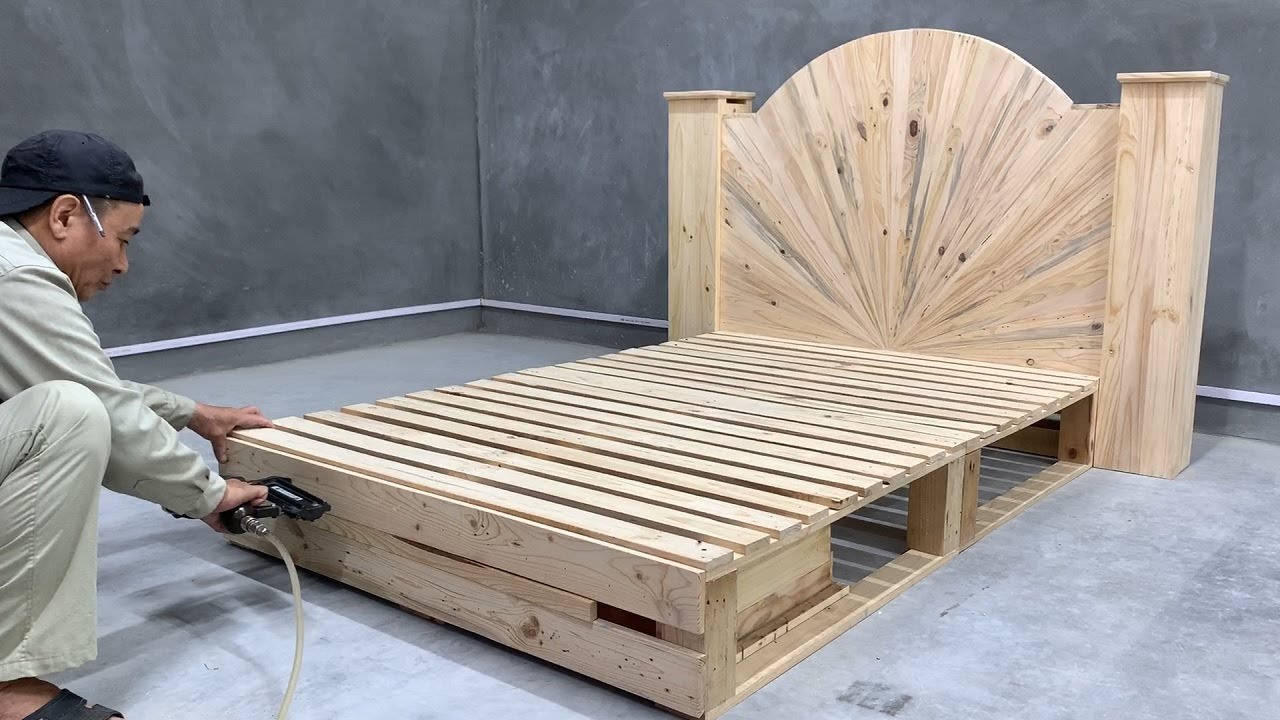 DIY - Ingenious Skills Of Carpenters - Build A Bed From Pallet ...