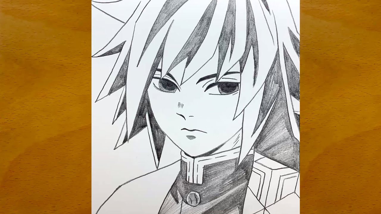 Anime drawing | How to draw Giyu Tomioka from Demon Slayer | Draw Anime ...