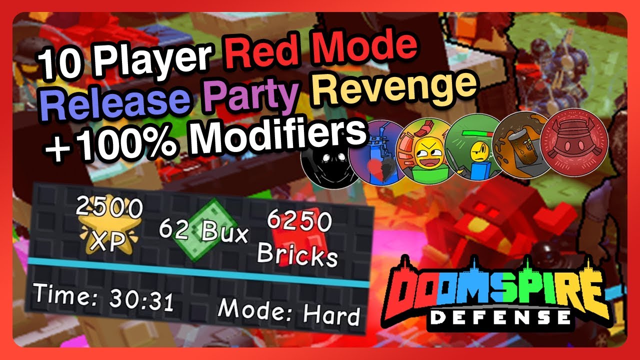 10 Player Red Mode with +100% Modifiers | Doomspire Defense - YouTube